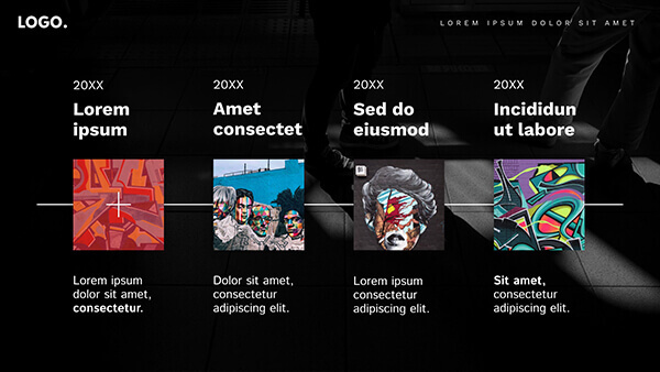 Ligne du temps illustration entreprise | Modèles Genially